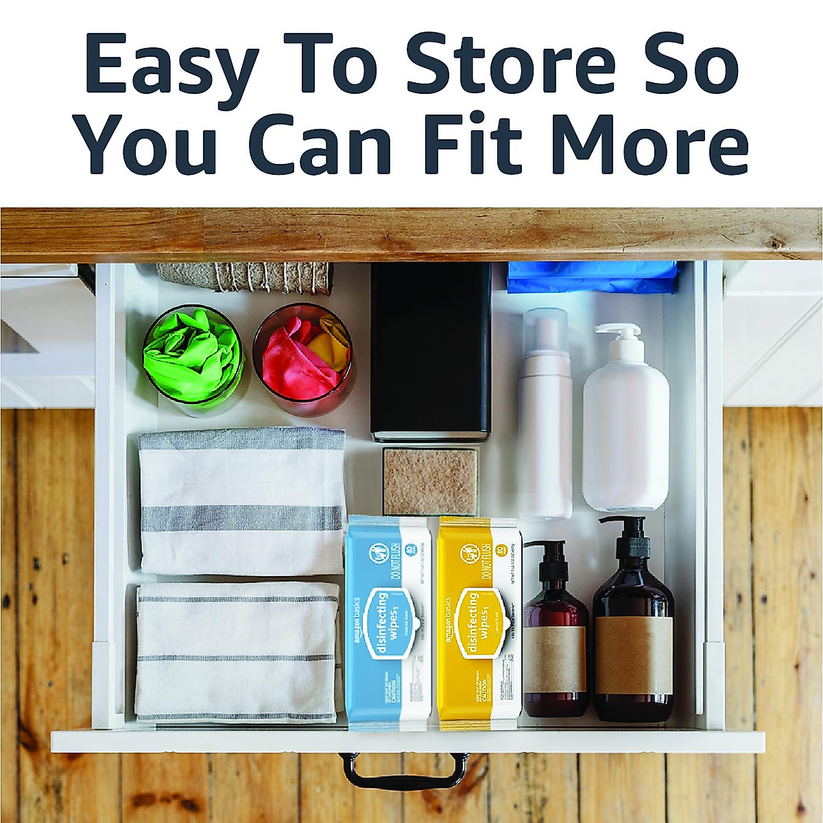 Amazon Brand - Solimo Disinfecting Wipes, Lemon & Fresh Air Scent, Sanitizes/Cleans/Disinfects/Deodorizes, 80 Count (Pack of 4)