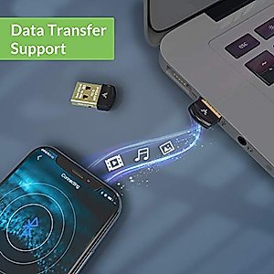 Avantree DG45 USB Bluetooth Adapter for PC, 5.0 Bluetooth Dongle for PC Computer Desktop Laptop, Wireless Transfer for Bluetooth Headphones Speakers Keyboard Mouse Printers Windows 11/10/8.1/8