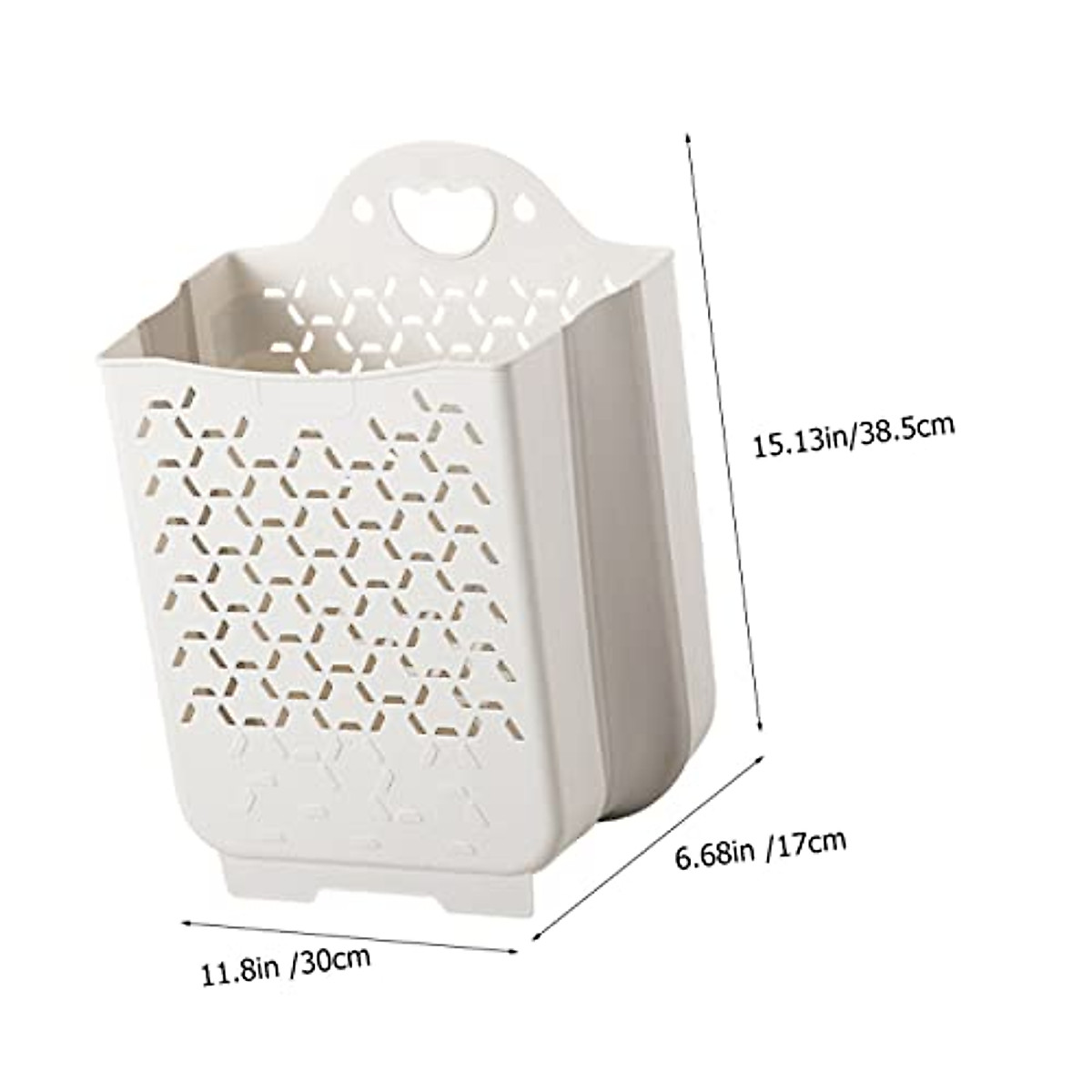 Cabilock 3 Sets Holding Mounted Hanging Space Household Clothes Sticky Wall Laundry for Mesh Hamper Bathroom Mount Container with Folding Dirty Basket Foldable Plastic Hook Organizers Kids