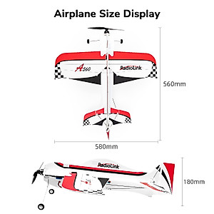 ATA HOBBY Radiolink A560 6 Flight Modes RC Airplane, Easy to Fly RFT RC Airplanes with 2.4Ghz Remote Control, Byme-A Gyro FC, Brushless Motor for Kids, Boys, Girls, Adults, Beginner or Experienced