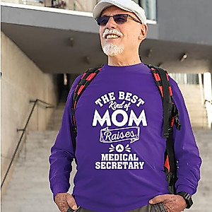 Mothers Day Gift for Medical Secretary Mom Raising a Doctor Black and Muticolor Unisex Long Sleeve T Shirt