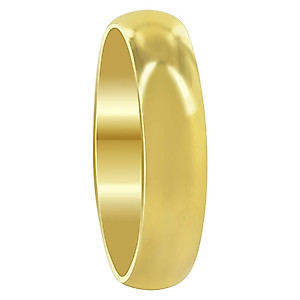 Gem Avenue Gold Plated Stainless Steel Elegant Comfort Fit 5mm Wedding Band Ring For Women, A Gift for Special Occasions Size 13