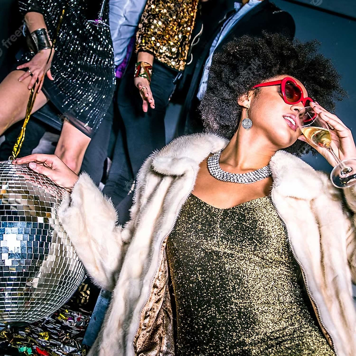 YAHPERN 3Pairs Disco Ball Earrings for Women, 60s 70s Outfits Costume Accessory, Statement Dance Party Mirror Ball Dangle Earrings Halloween Holiday Gifts (Silver)