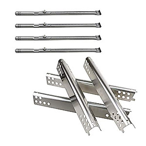 BBQ-Element Grill Replacement Parts for Charbroil 463240015, 463240115, 463343015, 463344015 463433016, Stainless Steel Heat Plate Shields, Burner Tubes for Char-broil 4 Burner Gas Grill Models.