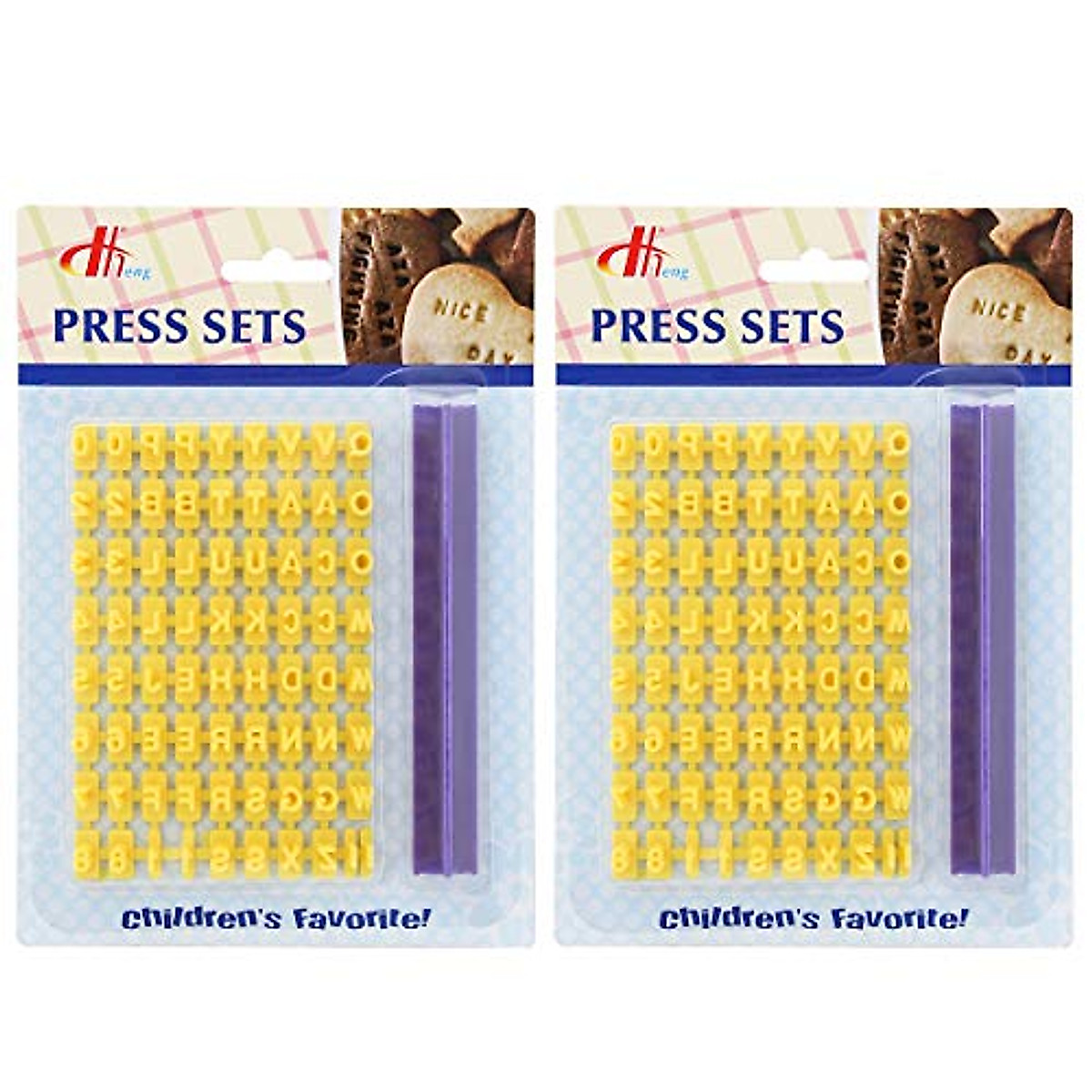 Tool Gadget Cookie Stamps, 2 Pack Number Alphabet Stamps for Cookie, Biscuit, Fondant
