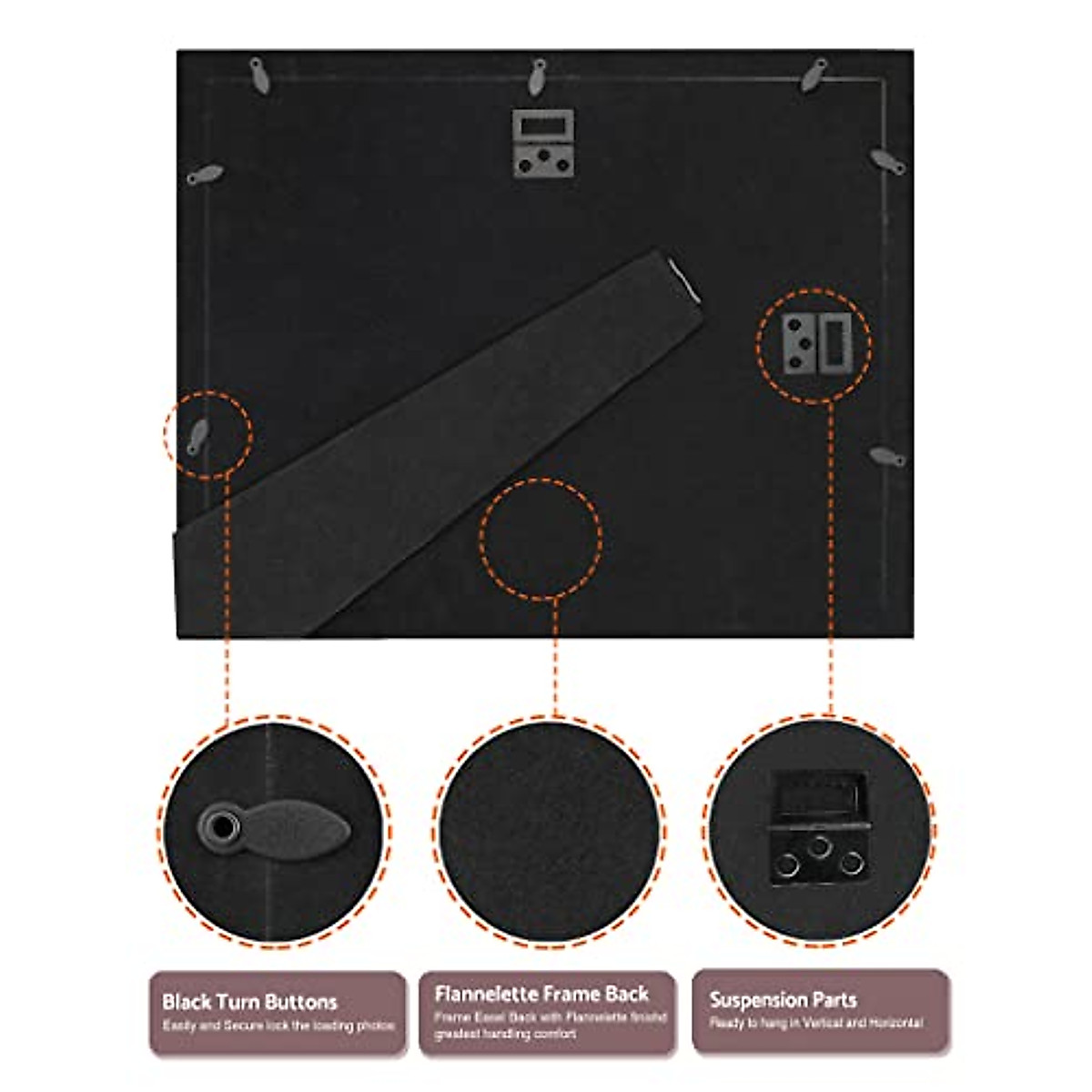 Annecy 11x14 Picture Frame Black, Diploma Frame for Wall or Desktop Decoration, 11x14 frame with mat for 8.5x11 Certificate, College Degree Frame with Tempered Glass and Velvet Back Panel（1 Pack）