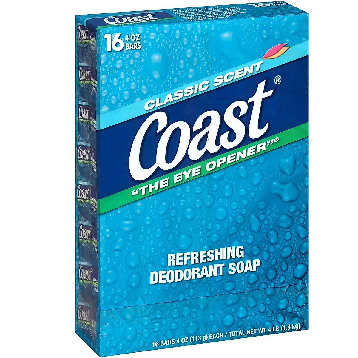 Coast Refreshing Deodorant Soap - Bar Soap with Thick Rich Lather - Clean Rinsing Formula for Fresh, Non-Dry Skin - Classic Scent - 16 x 4 oz
