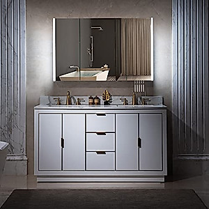 WOODBRIDGE 48"x30" LED Medicine Cabinet, Surface Mount, Frameless Tri-View, Defog, Soft Close Hinges, Adjustable Shelves, 3000K-6000K Color Temp, Touchless Operation