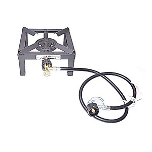 COOKAMP Single Burner Angle Iron Camp Portable Stove with CSA Listed Regulator and 4ft Hose [SA1200]