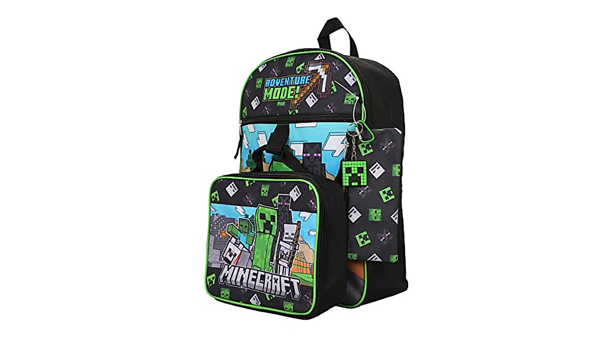 Minecraft 5-Piece Set: Backpack & Lunchbox for Kids
