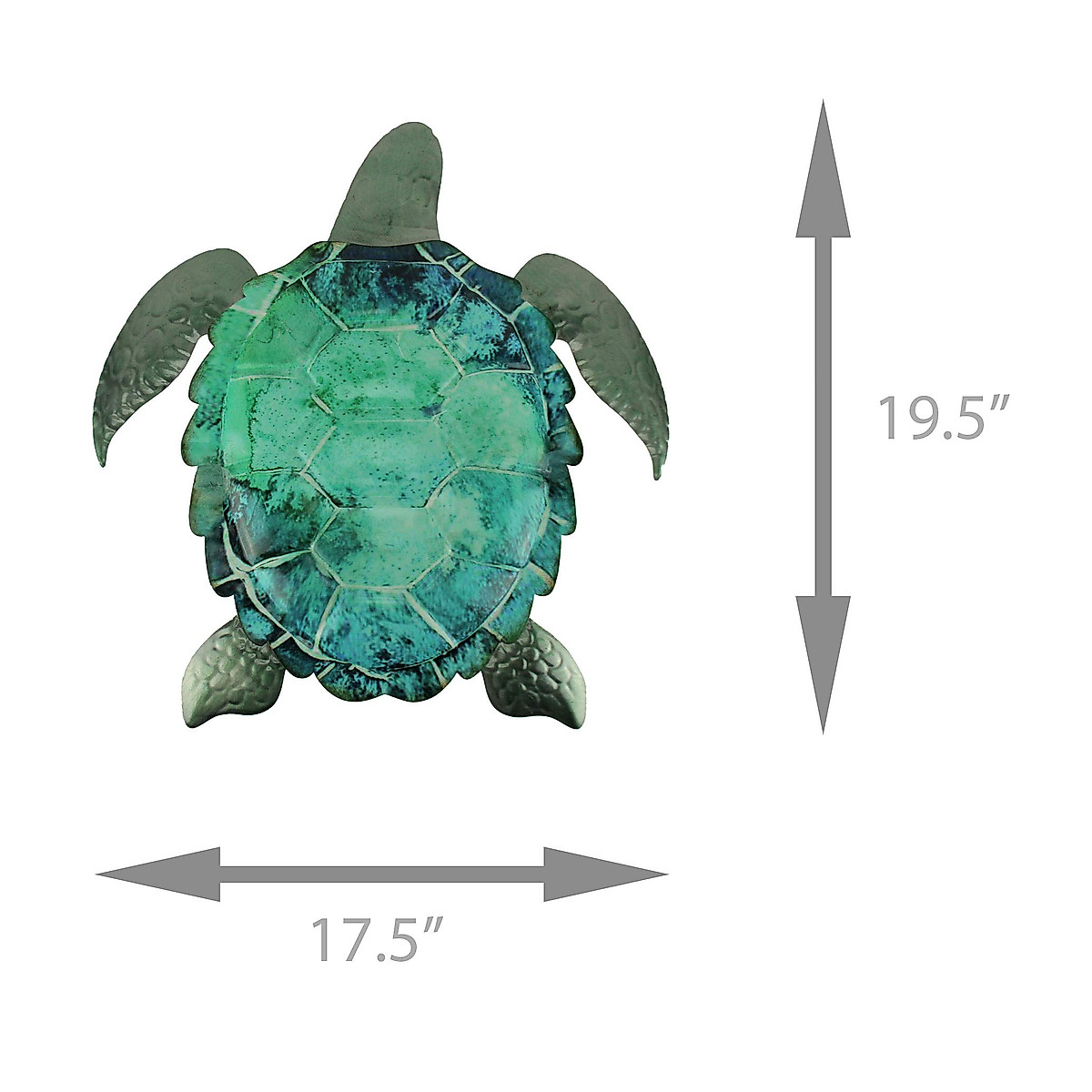 Chesapeake Bay Ltd Ocean Green Metal Sea Turtle Wall Sculpture Coastal Art 19.5 Inches High