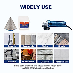 2pcs Diamond Beveling Chamfer Bit,BRSCHNITT 2 Inch (50mm) Diamond Finger Milling Bits with 5/8-11 Thread for enlarging, polishing and Bevelling The exsit Holes