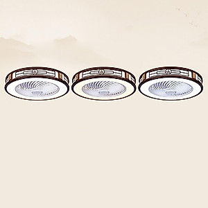 simimasen 64w LED Ceiling Fan Light Round Fan Lamp Chandelier 3 Speed 3 Color Remote Pendant Lamp Dimmable Chandelier W/Remo