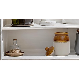 Decorative Ceramic Jar With Lid For Kitchen Pantry Countertop Home Dining Table Accessories Condiment Pickle Spice Coffee Tea Caddy Sugar Salt Herbs Food Storage Canister Holder Hand Painted