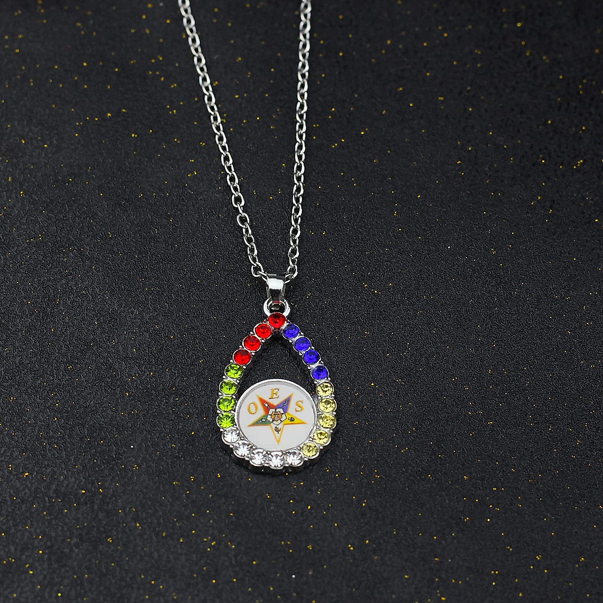 Order of The Eastern Star Sorority Gift OES Bracelet Necklace Sorority Bracelet OES Symbol Jewelry for Women Sisterhood (Necklace)