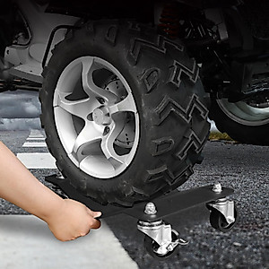 BIG RED Wheel Dolly: Tire Stake with Brakes and Vehicle Tire Dolly Cart with (4) Wheels for Moving Cars and Repair, 3000 lbs Capacity, 2 Pack