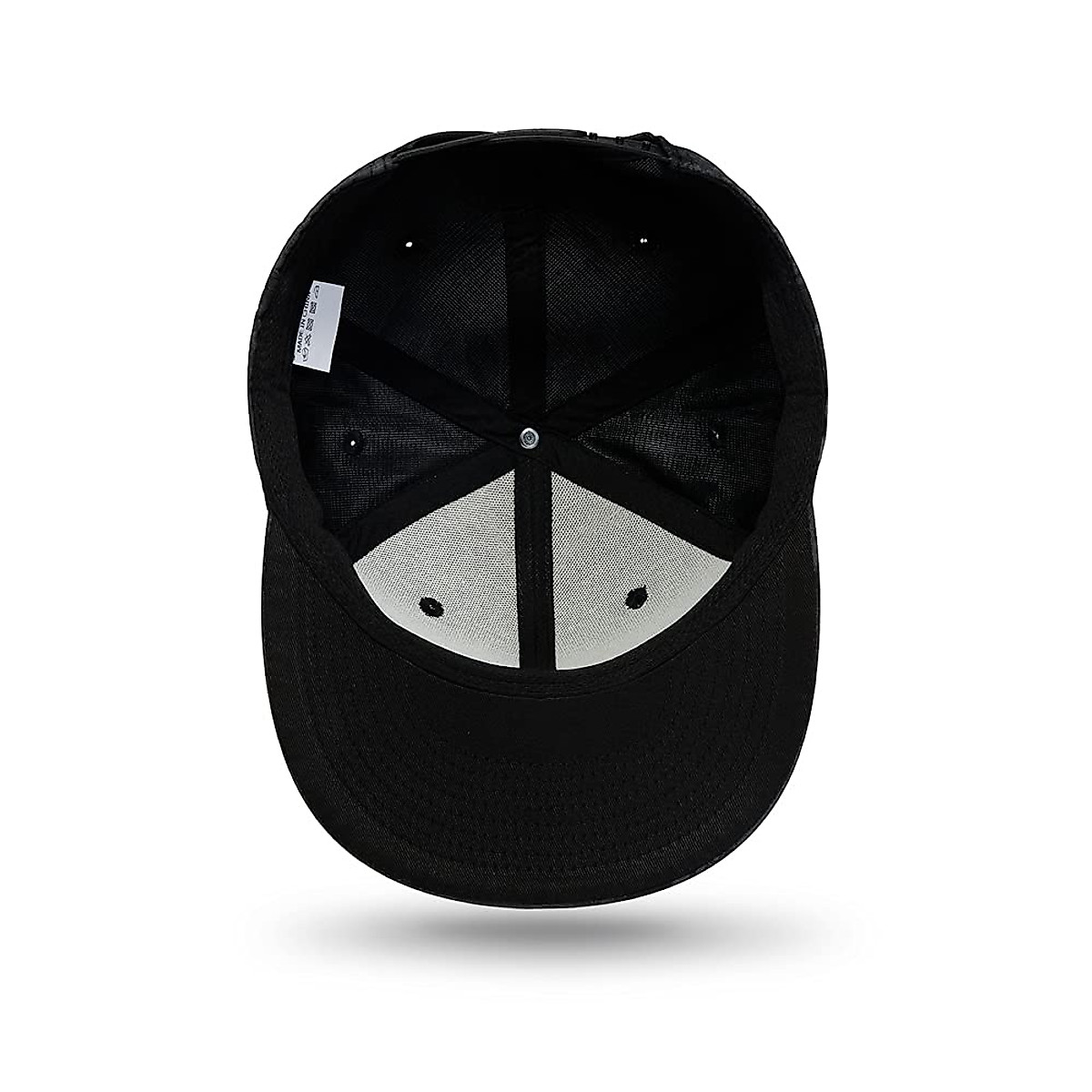 Quanhaigou Cool Snapback Hat Hip Hop Flat Bill Visor Cap - Black Grey Camo Unisex Adult Adjustable Baseball Hats (Black Grey)