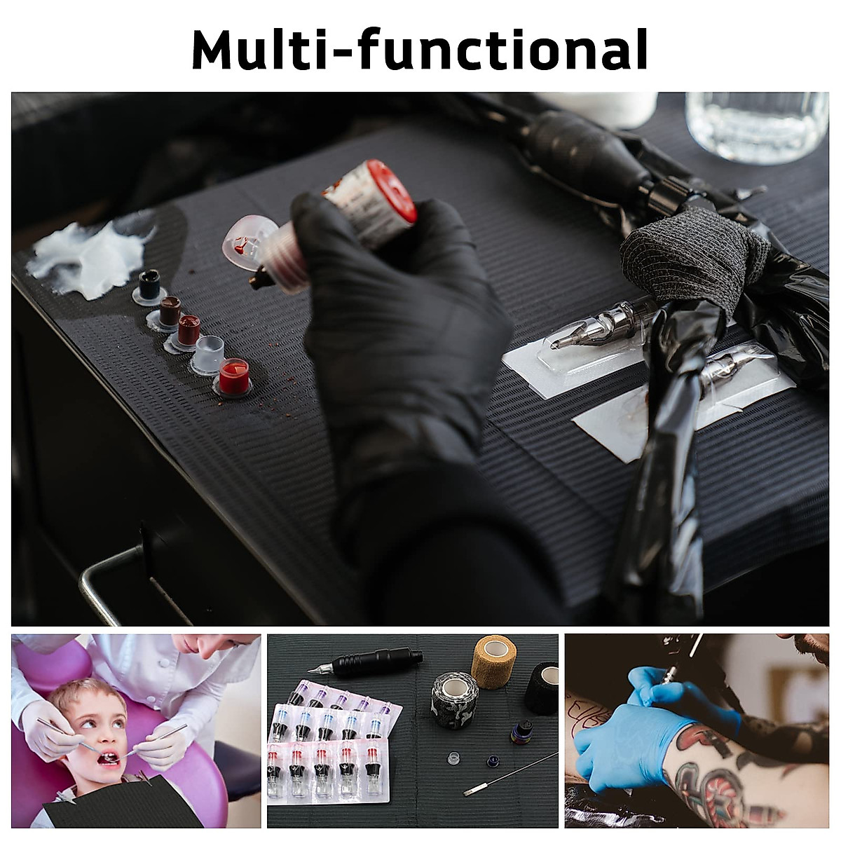 Dental Bibs - Autdor 125Pcs Disposable Dental Bibs Sheets 3 Ply Tissue Waterproof Lap Cloths 13" x 18" Patient Bibs Tattoo Bibs Tattoo Table Covers Clean Pad Dental Napkins for Pets Tray Covers