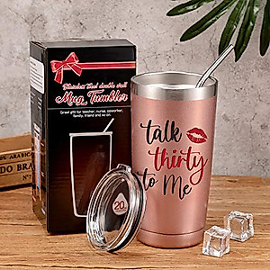 Funny 1993 30th Birthday Gift Talking Thirty to Me Travel Tumbler for Women, Dirty 30 Presents for Her, Daughter, Auntie, Wife, Girlfriend, 20 oz Mug Tumbler with Lid Straw Brush and Gift Box