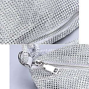 Rhinestone Hobo Bags for Women Chic Sparkly Crystal Evening Handbag Shiny Purse Shoulder Bags for Travel Party Proms Gifts