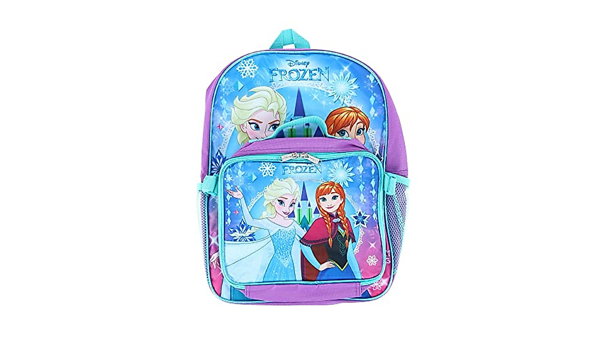 Frozen Anna & Elsa 16" Backpack + Detachable Lunch Box