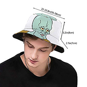 Handsome Squidward Meme Unisex Bucket Hat Summer Travel Beach Sun Hats Outdoor Cap