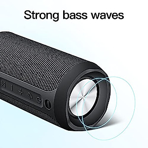 EDUPLINK Waterproof Portable Bluetooth Speaker - 20W Louder Wireless Speaker with 20 Hours Playtime, TWS Pairing, RGB Lights and TF Slot - Perfect for Beach and Pool (Black)