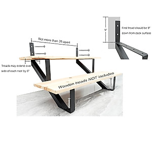 DIYHD Steel Stair Riser 7 Step Stair Stringer for Deck Height 58in
