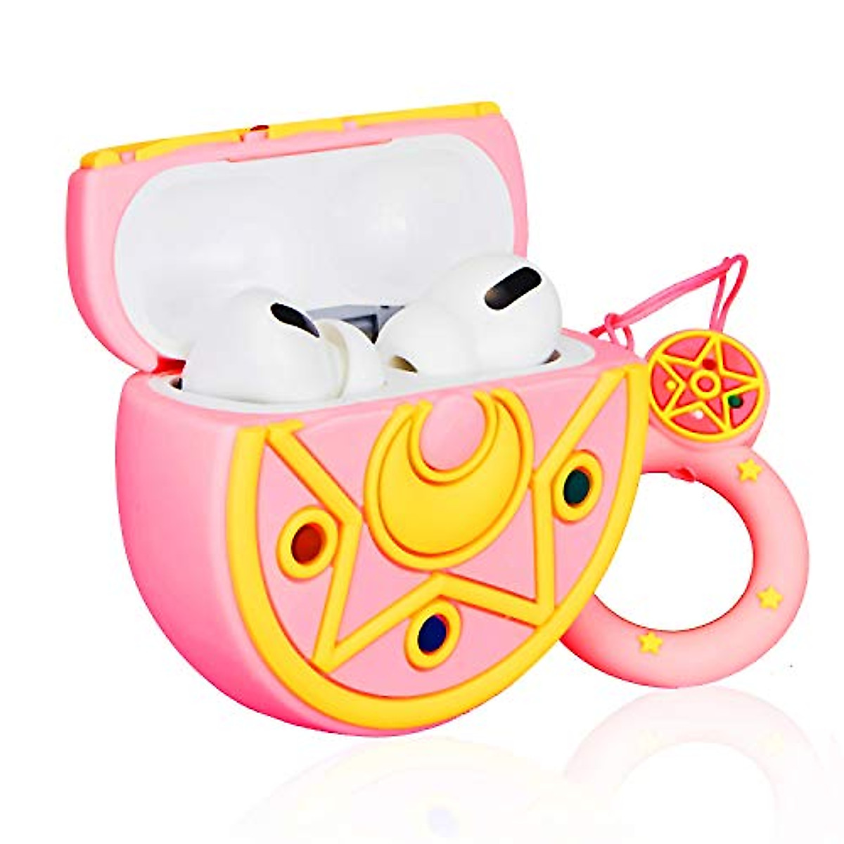 Oqplog for Airpod Pro for AirPods Pro 2019/Pro 2 Gen 2022 Case 3D Cute Fun Cartoon Funny Character Air Pods Pro Cover for Girls Women Teen Boys Unique Kawaii Trendy Soft Silicone Cases – Pink Star