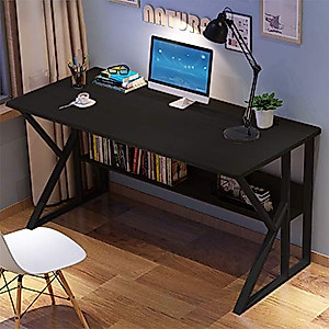 GFHFHITJ Simple Home Desk - Student Writing Desktop Desk - Modern Economic Computer Desk - Office Simple Study Desk - Fast Shipment (Black)