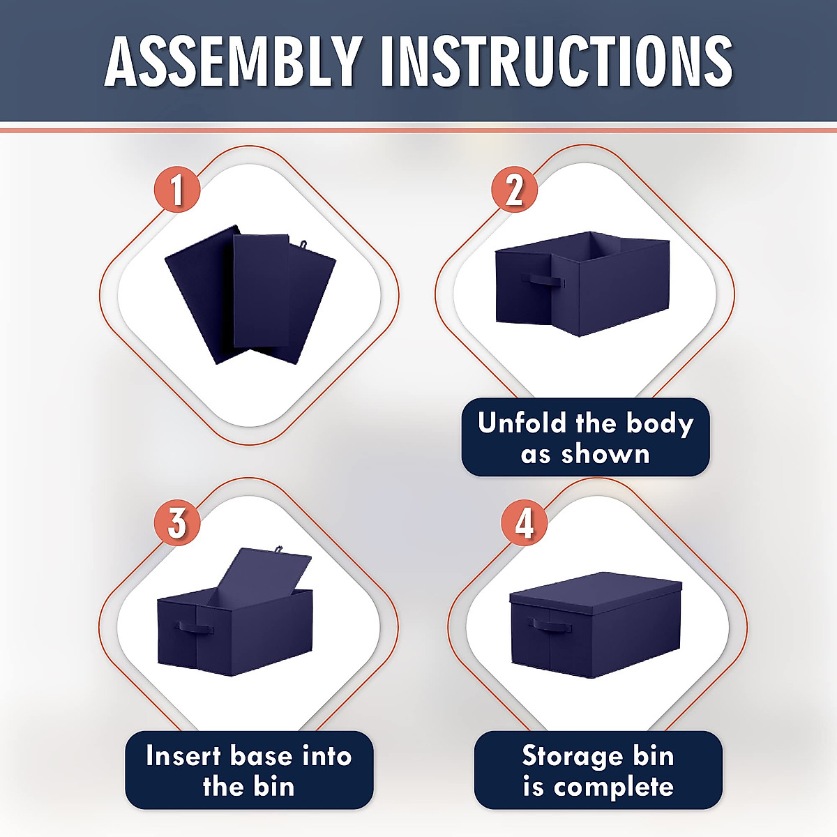 Ornavo Home 3 Pack Collapsible Storage Bins with Lid, Foldable Fabric Shelf Storage Basket Closet Organizer and Large Storage Box for Clothes with Handles, 16.5 x 11.5 x 7.5, Beige