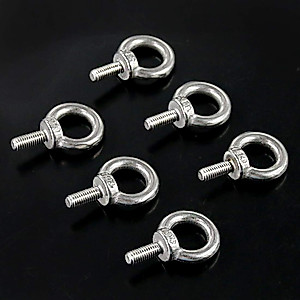 Glarks 36Pcs 304 Stainless Steel M5 Male Thread Machinery Shoulder Lifting Ring Eye Bolt with Lock Nuts/Lock Washers/Flat Washers Set