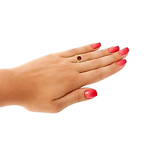 MauliJewels Rings for Women 4.55 Carat Garnet and Diamond Flower Ring prong 10K Yellow Gold