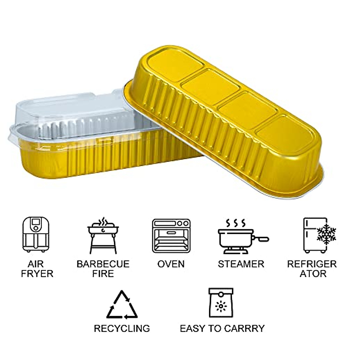 MOACOCK 100 Pack Aluminum Mini Loaf Pans, Aluminum Foil Pans with Lid, 6.8oz Disposable Rectangle Baking Containers Muffin Baking Tins Mini Cake Pans, Pans/Lids/Spoons(Pink)