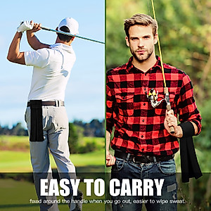 Moukeren 3 Pcs Football Field Towel Closed Loop Football Accessories Cotton Football Towel Sports Towel Sweat Towel with Hook and Loop Fastener for Football, Golf, Gym (Black)