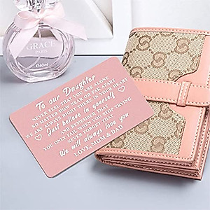 Daughter Christmas Gifts from Mom and Dad Metal Wallet Card for Daughter Birthday Card Birthday Xmas Gifts for Daughter from Parents