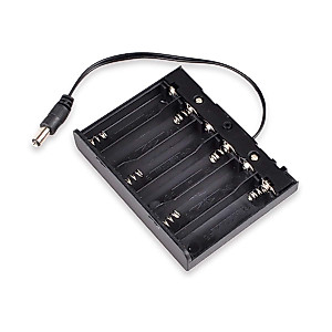 HTTX 9V AA Battery Pack with Leads, 6 x 1.5v AA Battery Case Holder, Battery Storage Box with ON/OFF Switch and 5.5mm x 2.1mm DC Plug