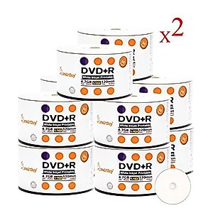 Smart Buy 1000 Pack DVD+R 4.7gb 16x White Printable Inkjet Blank Media Record Disc, 1000 Disc 1000pk
