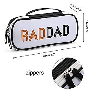 RAD DAD - Father's Day PU Leather Pencil Pen Case Organizer Travel Makeup Handbag Portable Stationery Bag