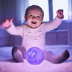 Growiner Moon Lamp, 3D Moon Lamp 5.9Inch Galaxy Lamp Gifts for Girls Lover Age 3 4 5 6 7 8 9 10 11 12 13 14 15 16+ Year Old Teen Girls Birthday Gifts 16 Colors with Stand Touch Pat Remote Night Light