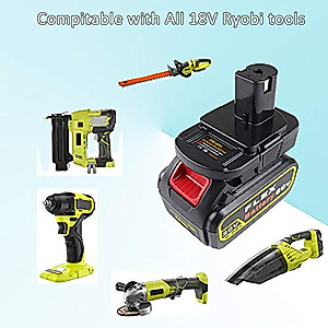 Cell9102 Battery Adapter for Dewalt to Ryobi Battery Adapter, Convert Dewalt 20V Llithium Battery DCB205 DCB207 to Ryobi 18V One+Battery P107 P108, with 5V 2.1A(Max) USB Charge
