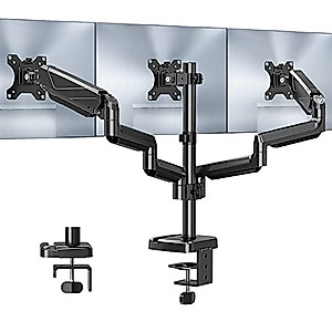 MOUNT PRO Triple Monitor Mount, 3 Monitor Desk Arm fits Three Max 27" LCD Computer Screens, up to 19.8lbs Each, Premium Gas Spring Monitor Stand with Tilt Swivel Rotation, Vesa Mount 75x75,100x100