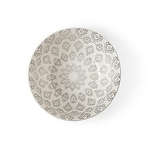 Signature Housewares Pad Print Set of 4 Assorted Bowls 6", 28oz, PP Gray