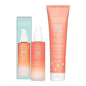 Pacifica Beauty | Glow Baby Brightening Face Wash + Glow Baby VitaGlow Hydrating Face Moisturizer Set | Contains Vitamin C | For All Skin Types | 100% Vegan and Cruelty Free | Clean Skin Care