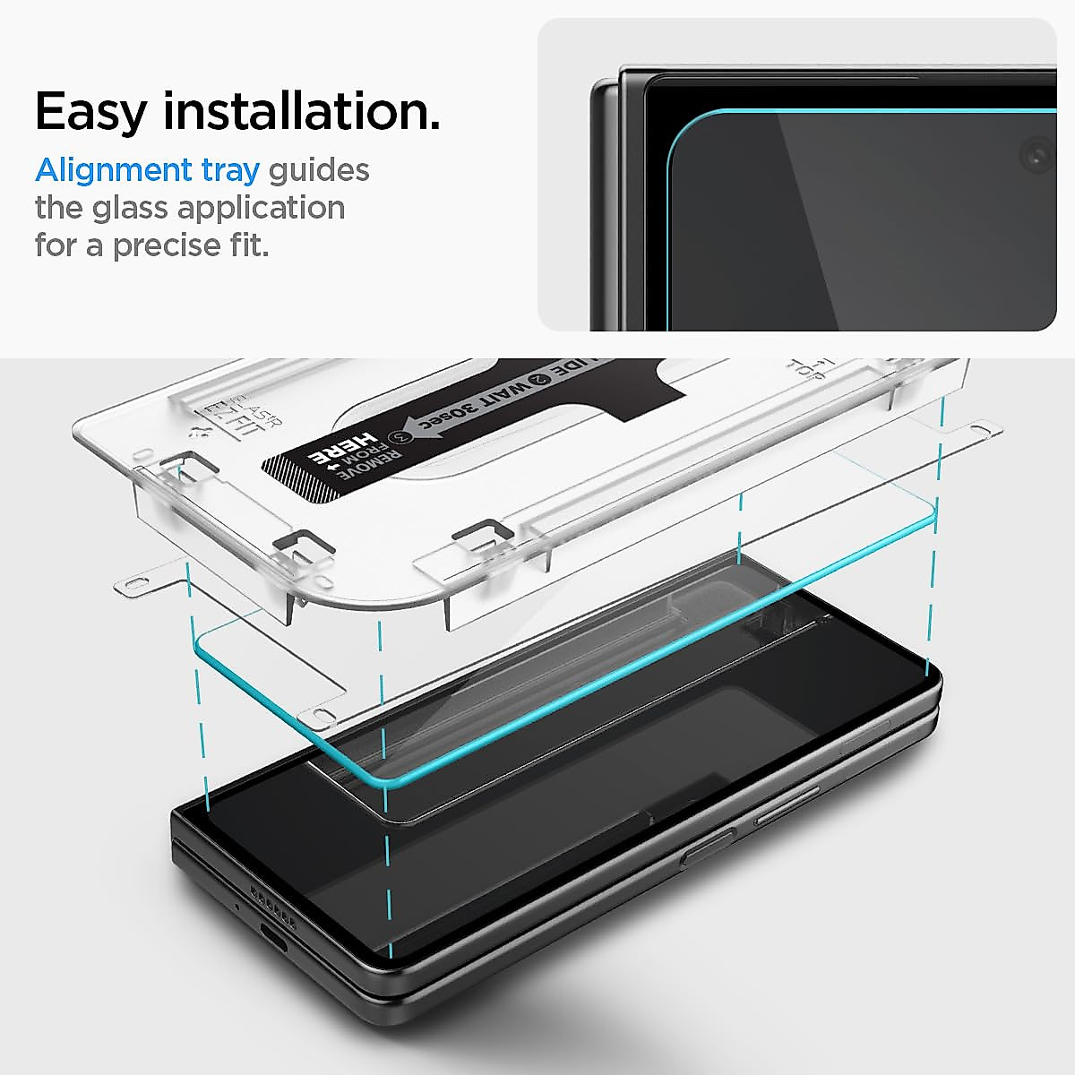 Spigen Tempered Glass Screen Protector [GlasTR EZ FIT] designed for Galaxy Z Fold 5 [2 Pack]