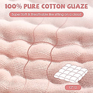 MUKIN Baby Washcloths - Soft Face Cloths for Newborn, Absorbent Bath Face Towels, Baby Wipes, Burp Cloths or Face Towels, Baby Registry as Shower. Pack of 6-12x12 inches (Pink)