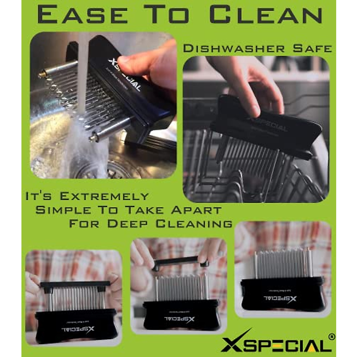 XSpecial Meat Tenderizer Tool 48-Blades Stainless Steel - Ease to Use & Clean - Kitchen Gadgets Tools with Sharp Needle Makes The Toughest Steak Tender - No More Pounder Meat Hammer Or Meat Mallet