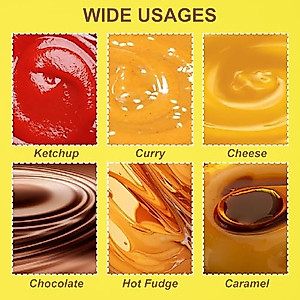 Commercial Stainless Steel Hot Chocolate Sauce Warmer, Cheese Sauce Bottle Dispenser, Electric Food Sauce Warmer with 4 x 650ml Squeeze Bottles,110V