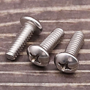 #10-24 x 3/4" Pan Head Machine Screw, Phillips Drive, 304 Stainless Steel 18-8, Bright Finish, Fully Machine Thread, 100 Pcs