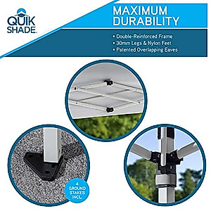 Quik Shade Commercial 10 x 10 ft. Straight Leg Canopy, White